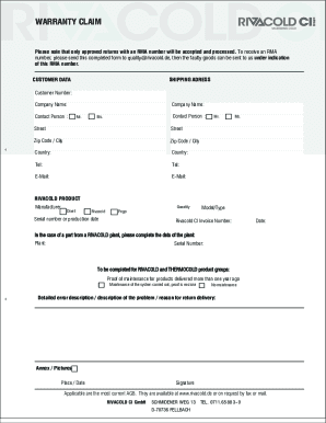 Fillable Online RMA Request / RMA Policy / RMA Form Fax Email Print - pdfFiller
