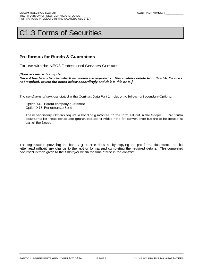 NEC Professional Services Short Contract (PSSC) Doc Template | pdfFiller