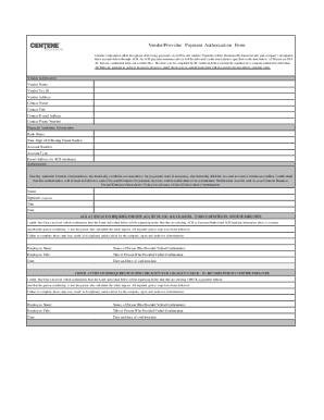 Fillable Online Vendor/Provider Payment Authorization Form Fax Email ...