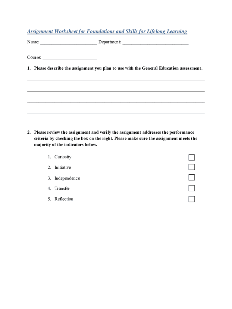 Fillable Online Assignment-Worksheet-Foundations-and-Skills-for-Lifelong-Learning.docx Fax Email ...