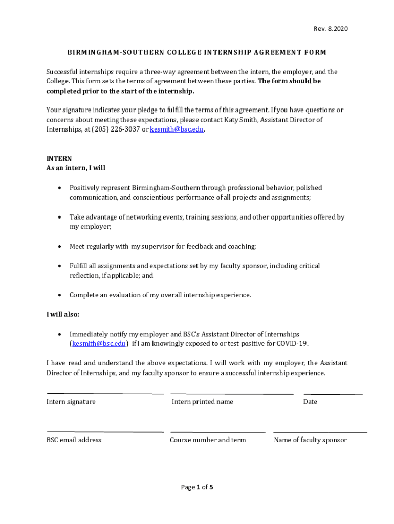 Fillable Online Sample Internship Agreement and Offer Letter ...