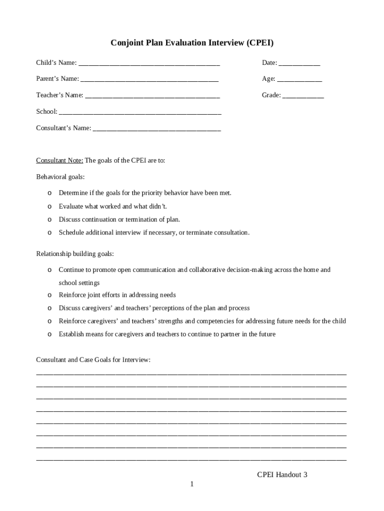 Sample Conjoint Behavioral Consultation - cyfs unl Doc Template | pdfFiller