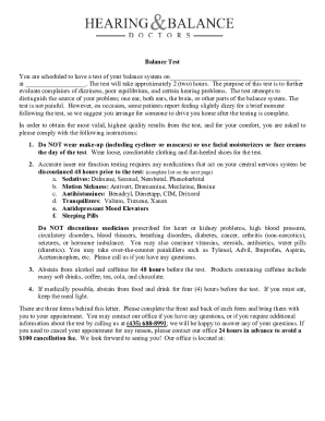 Fillable Online Balance Tests to Diagnose Inner Ear Problems Fax Email ...