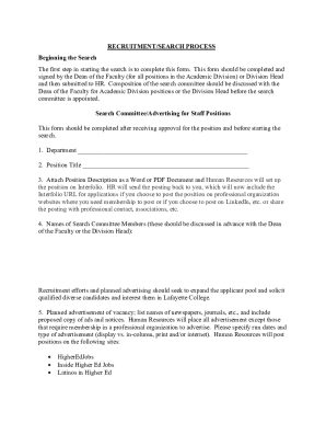 Fillable Online hr lafayette The recruitment process in 7 simple steps ...