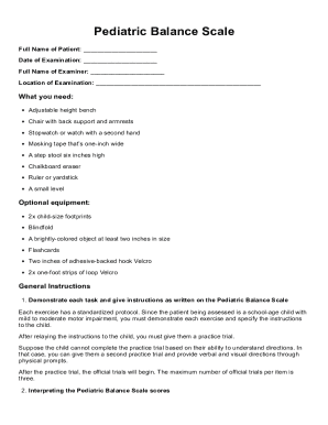 Fillable Online Pediatric Balance Scale (PBS) PDF. Learn how the ...