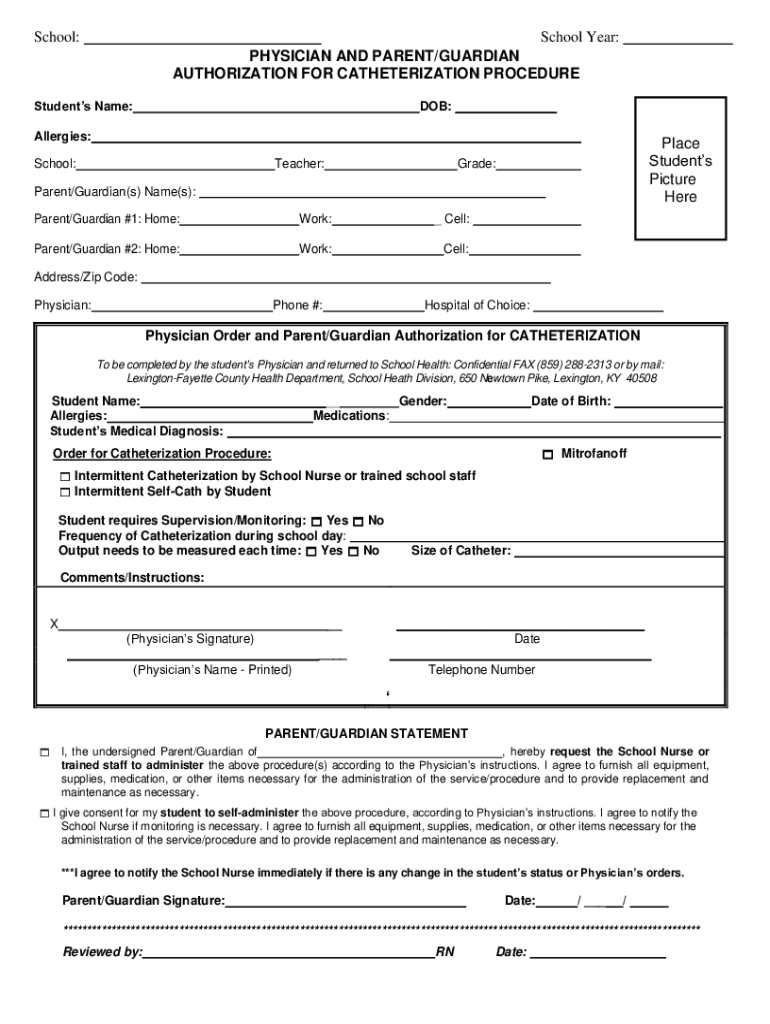 Fillable Online Primary Care Provider Authorization: Catheterization ...