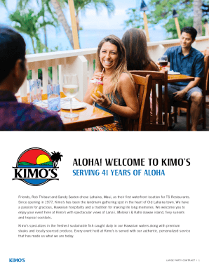 Fillable Online Kimo's Restaurant to celebrate 35 years Fax Email Print ...