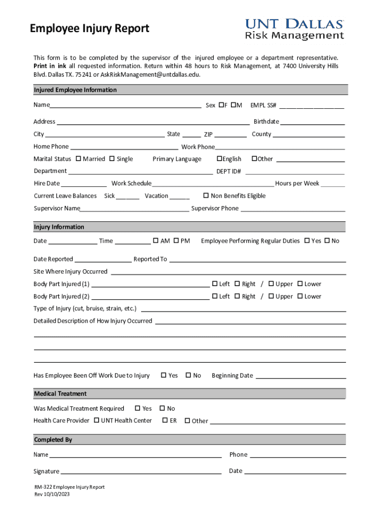 Fillable Online Workers Compensation Report of Injury Fillable Form Fax Email Print - pdfFiller