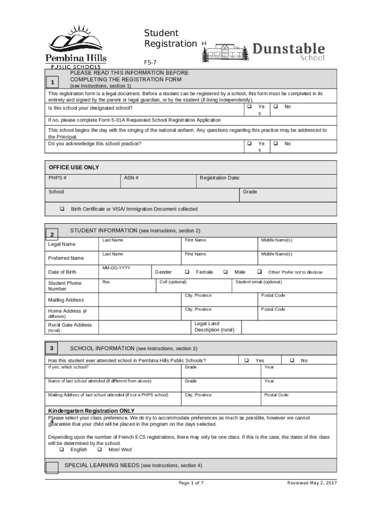 5-7-Student-Registration-NEW.docx Doc Template | pdfFiller