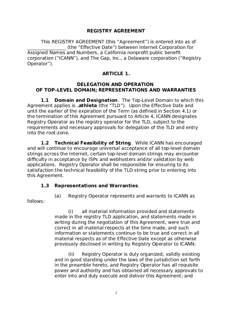 .COM Agreement Appendix 8 Registry-Registrar Agreement Doc Template ...