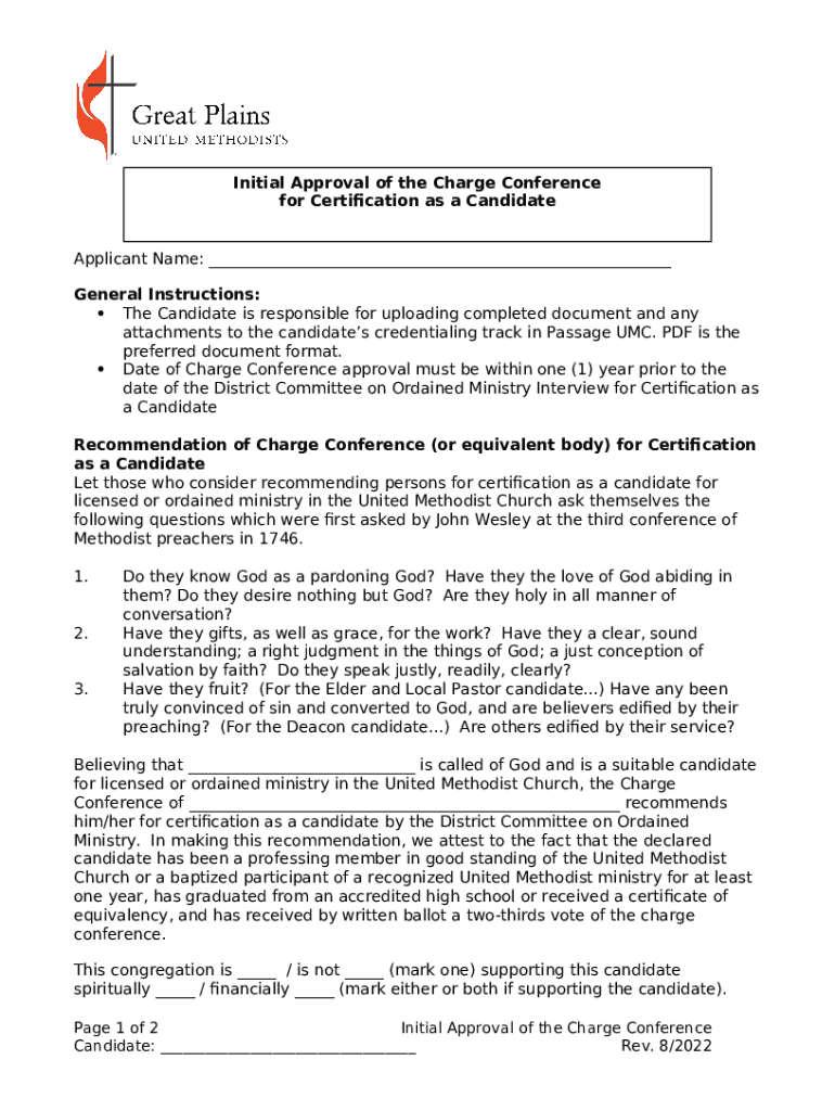 LAY SERVANT MINISTRIES - Certification Guidelines Doc Template | pdfFiller