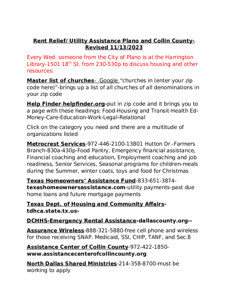 Help Paying Rent In Plano Texas : Rent Assistance Programs Doc Template ...