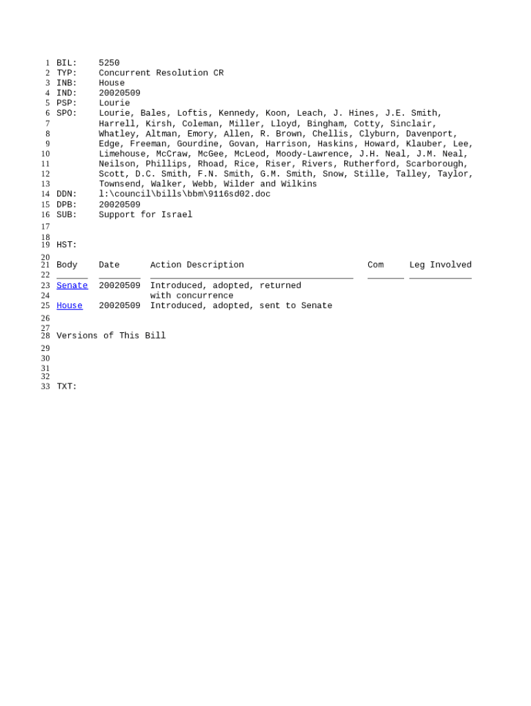 H. 5250 Doc Template | pdfFiller