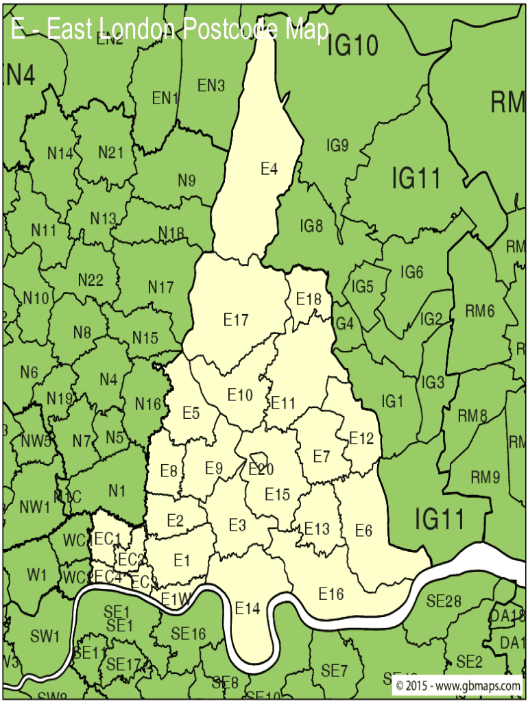 Fillable Online SE - South East London 4 Digit Postcode District Map ...