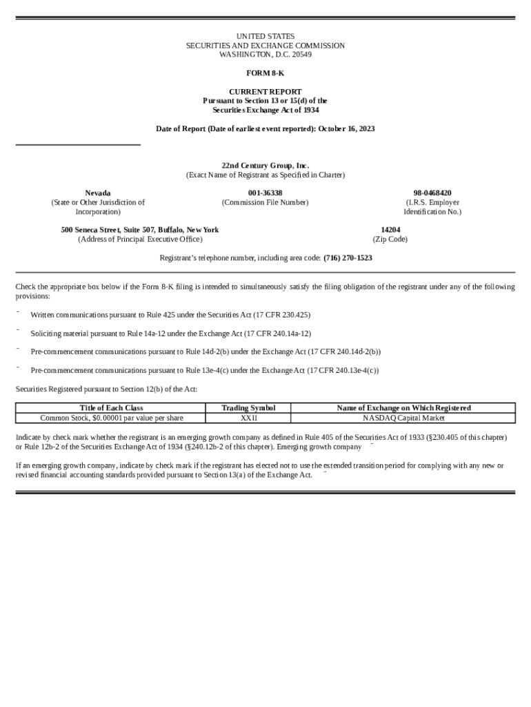 Registrants telephone number, including area code: (716) 270-1523 Doc ...