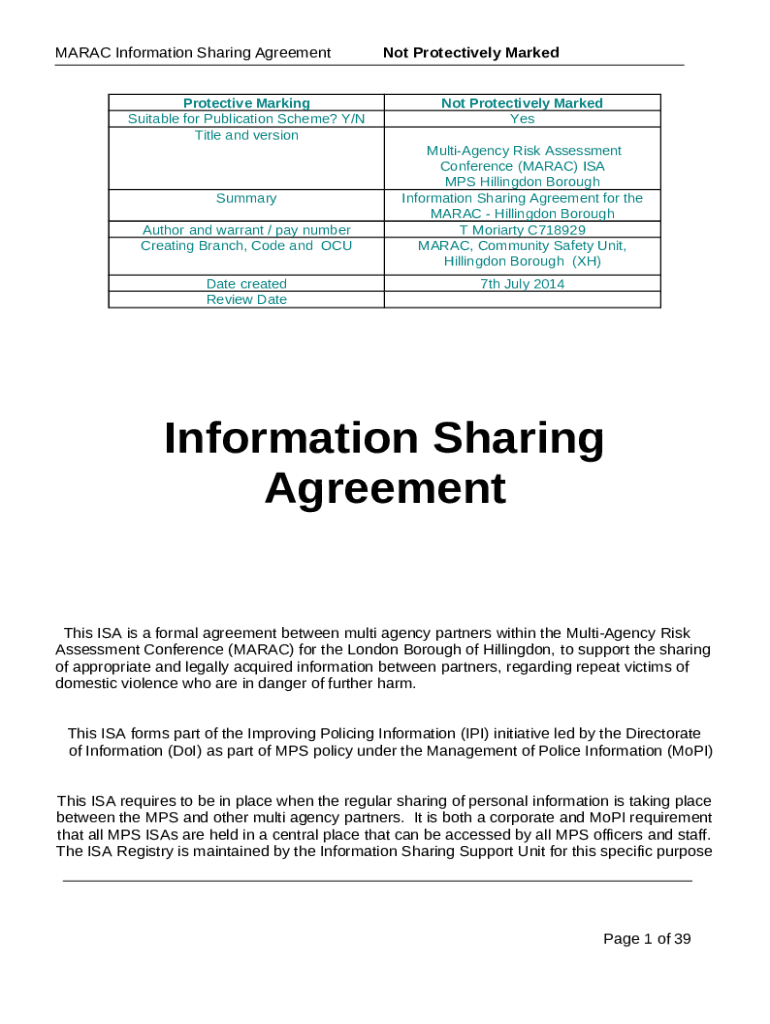 Ination Sharing Protocol. Multi-Agency Risk Assessment Conference Doc ...