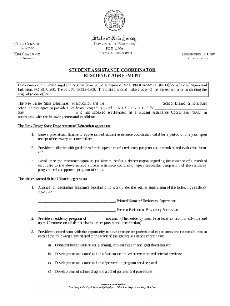 Student Assistance Coordination Certificate of ... - Rowan Global Doc Template | pdfFiller