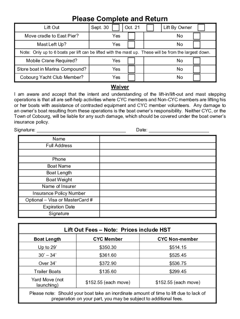 Fillable Online We are pleased to share that Marina Transient Slip ...