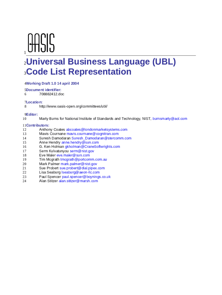 Universal Business Language (UBL) - The XML Cover Pages Doc Template ... Universal Business Language (UBL) - The XML Cover Pages Doc Template ...