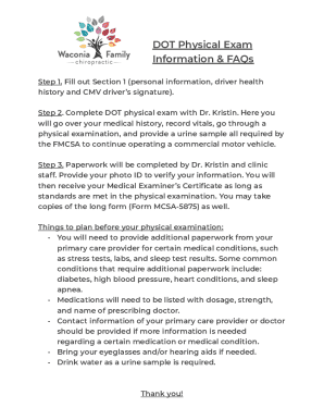 Fillable Online The DOT Medical Exam Forms for CMV Drivers Fax Email ...