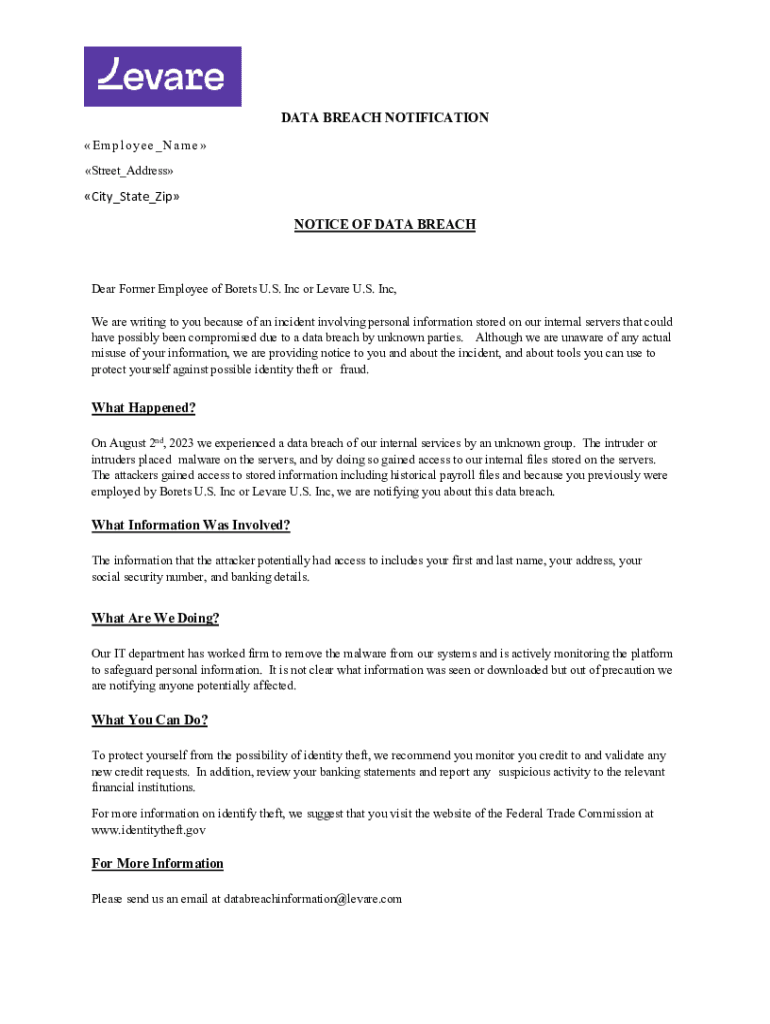 Fillable Online Data breach letter in the mail, experts say be careful ...