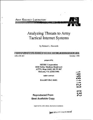 Fillable Online Analyzing Threats to Army Tactical Internet Systems ...