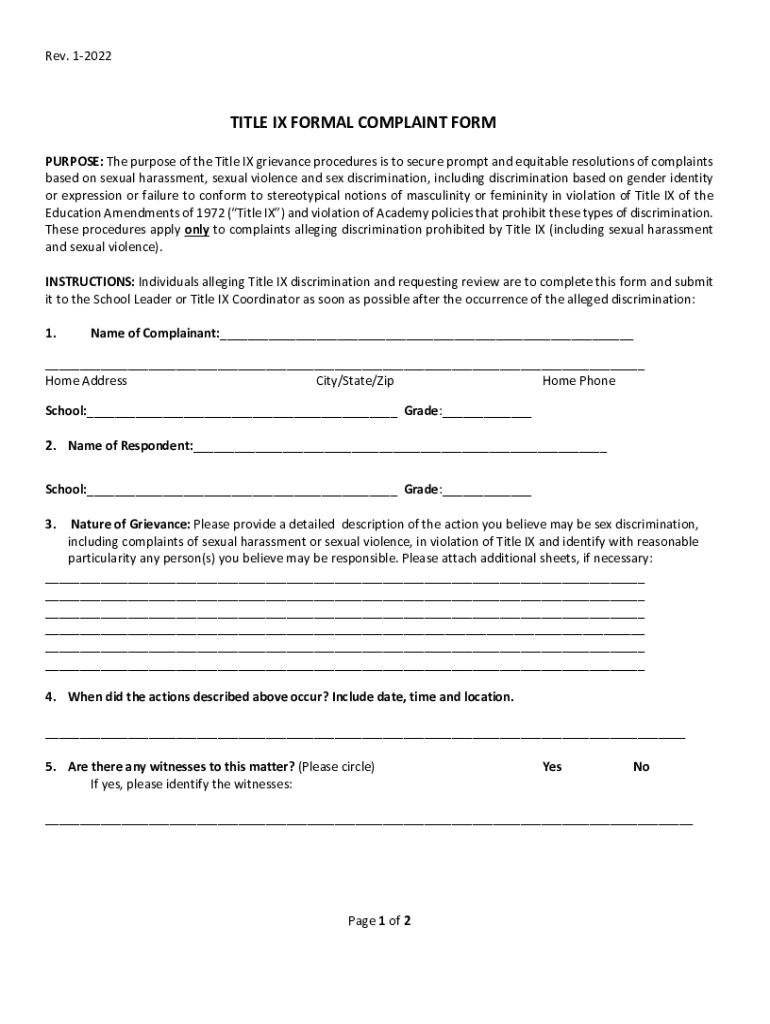 Fillable Online Title IX Grievance Procedures (G/P)Administrative Rules ... Fax Email Print ...