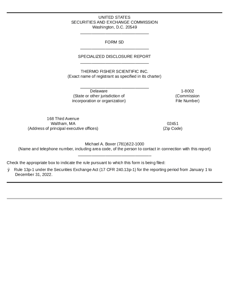 Conflict Minerals SEC Filing - SD May ... - Thermo Fisher Doc Template ...