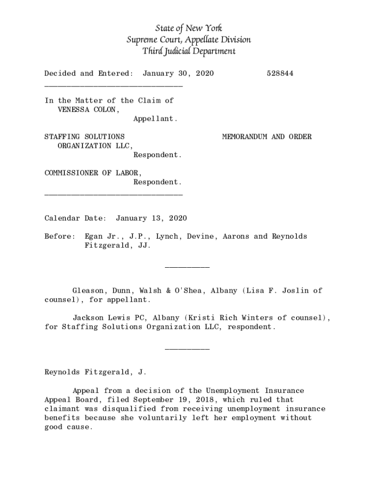 Fillable Online decisions courts state ny 533358 - State of New York Supreme Court, Appellate ...