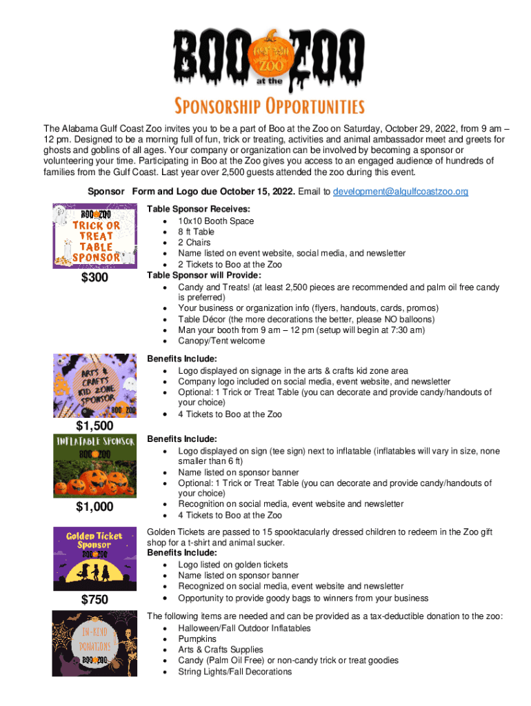 Fillable Online Boo at the Alabama Gulf Coast Zoo - FOX10 News Fax ...