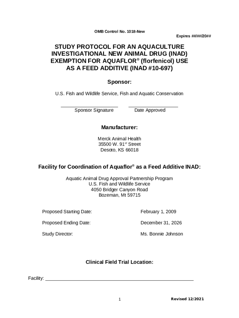 US Fish & Wildlife Service - Aquatic Animal Drug Approval ... Doc ...