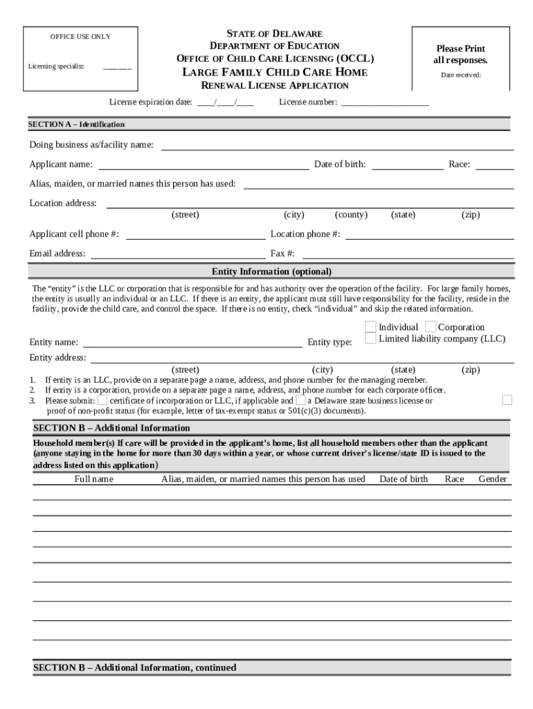 Child Care Licensing For Parents Doc Template | pdfFiller