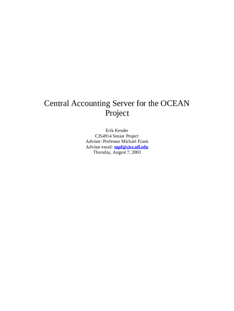 Central Accounting Server for the OCEAN Project Doc Template | pdfFiller