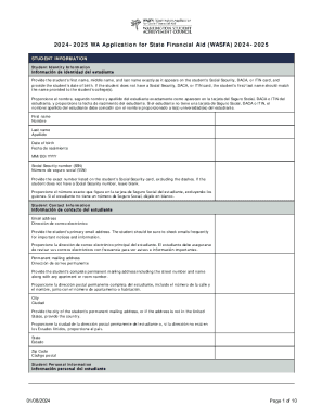 Completable En línea wsac wa WA Application for State Financial Aid ...