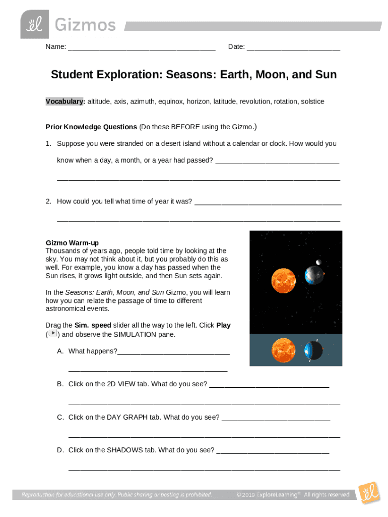 Gizmos seasons earth moon and sun updated answer key ... Doc Template ...