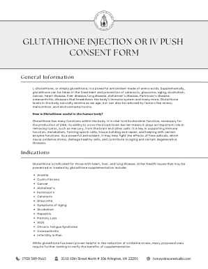 Fillable Online Glutathione Injection or IV Push Consent Form Fax Email ...