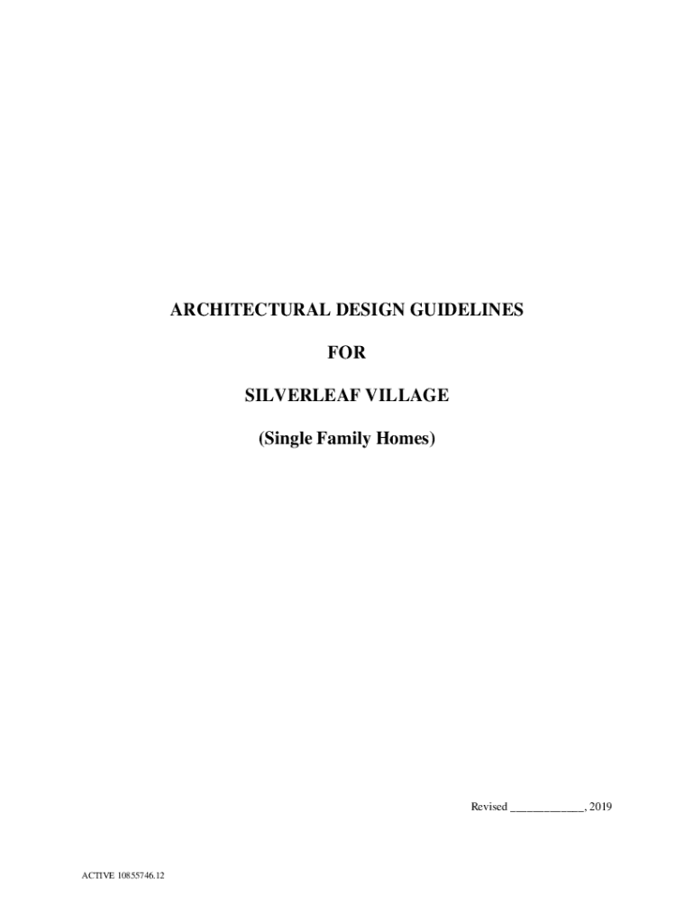 Fillable Online Architectural Design Guidelines - Silverleaf -Elm Creek ...