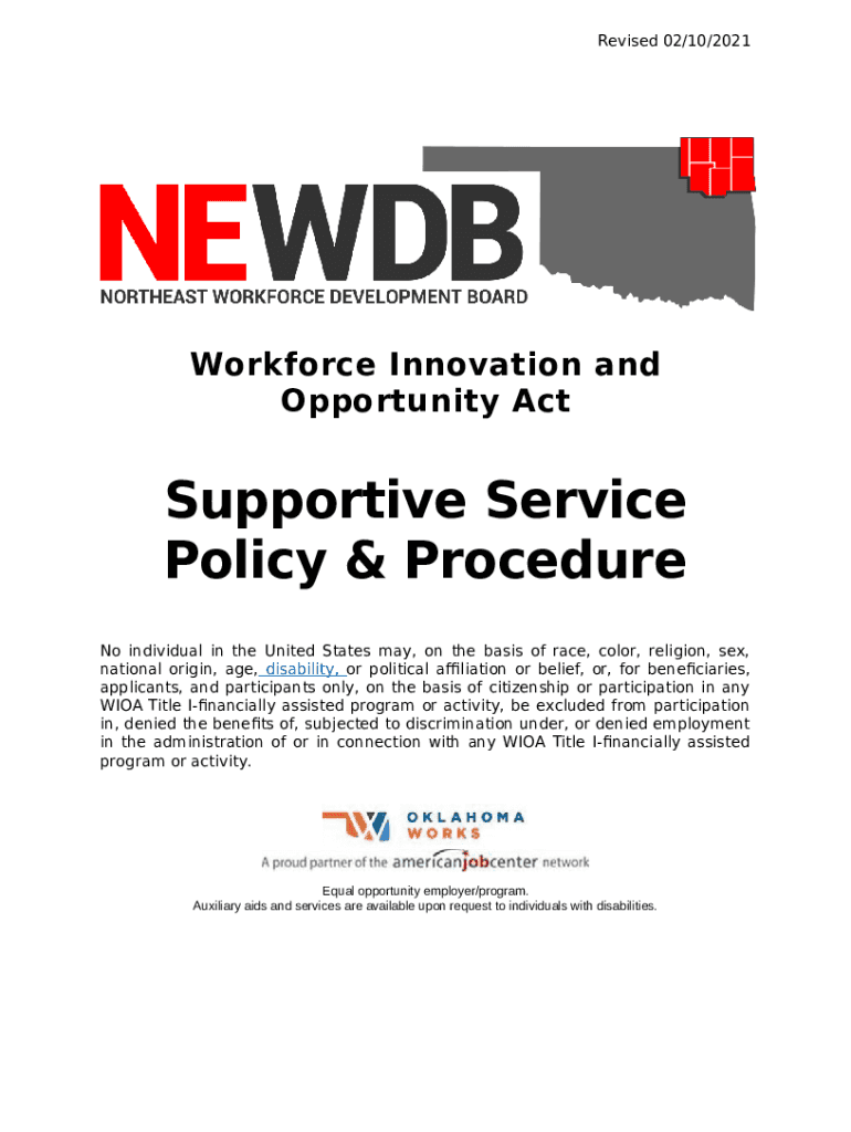 Section 188 of the Workforce Innovation and Opportunity Act Doc Template | pdfFiller