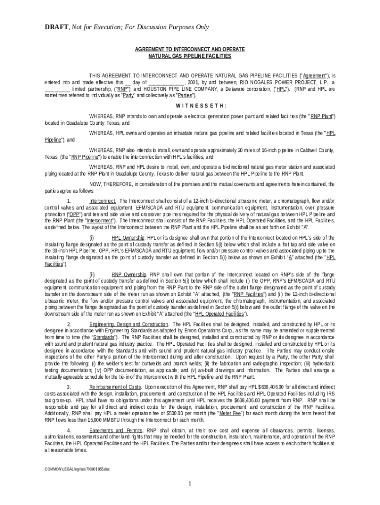NATURAL GAS TAP AGREEMENT - Rochester - RGE Doc Template | pdfFiller