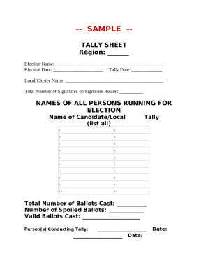 Candidate Signature Sheet Major Party Local Doc Template | pdfFiller