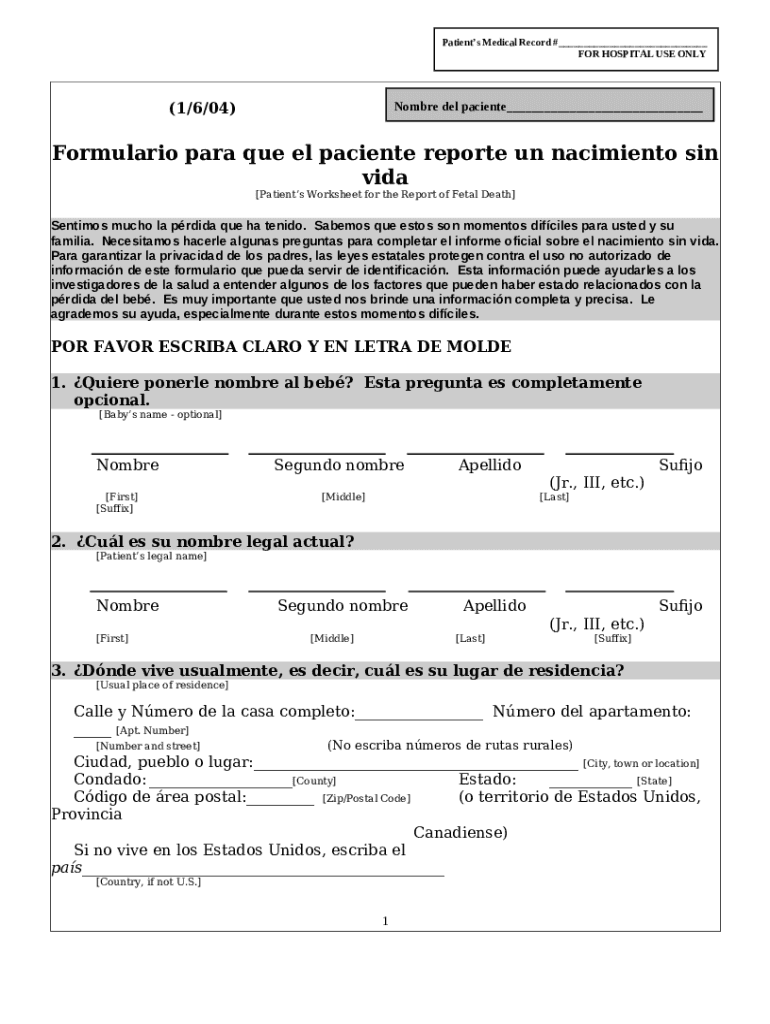 FACILITY WORKSHEET FOR THE LIVE BIRTH ... - ftp cdc Doc Template | pdfFiller