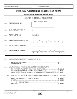 PHYSICAL FUNCTIONING Doc Template | pdfFiller