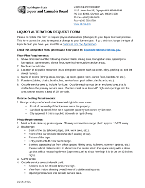 Alteration Request - Liquor Control Board Doc Template | pdfFiller