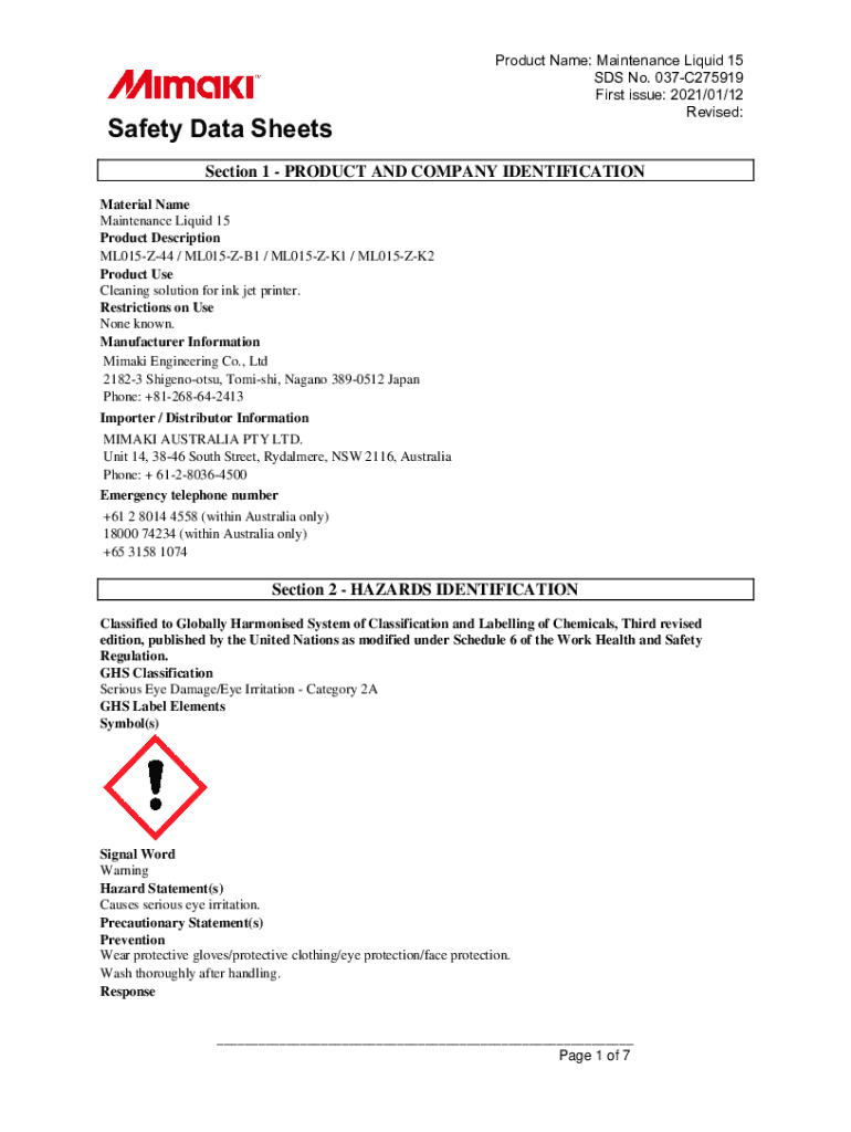 Fillable Online SAFETY DATA SHEET Coal Tar Fax Email Print - pdfFiller