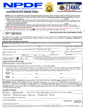 Fillable Online Fraternal Order of Police (vehicle) - NYS DMV - New ...