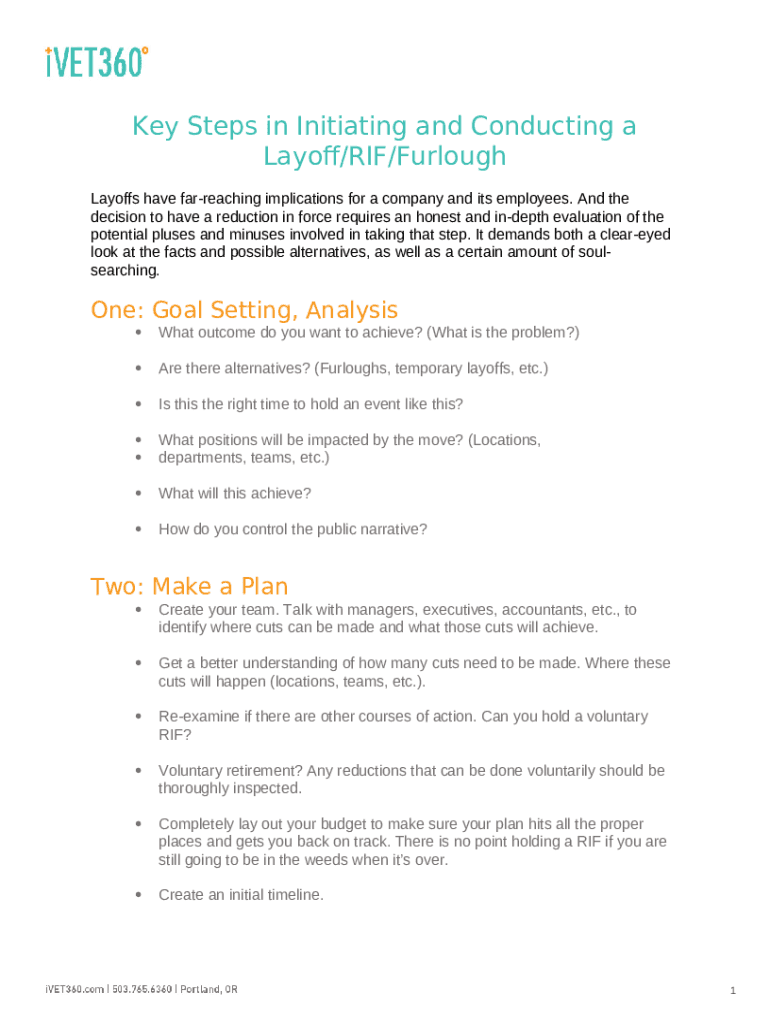 Reduction-in-Force and Mass Layoffs: Six Steps for ... Doc Template ...