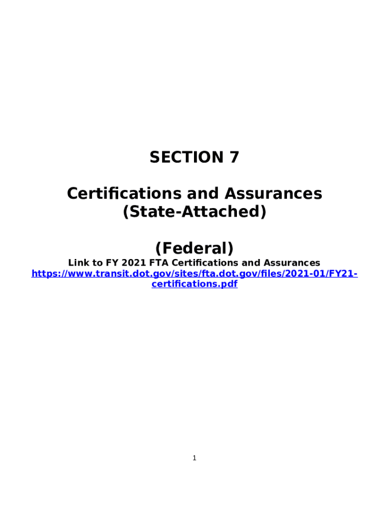 FY2021 Annual List of Certifications and Assurances for FTA ... Doc ...