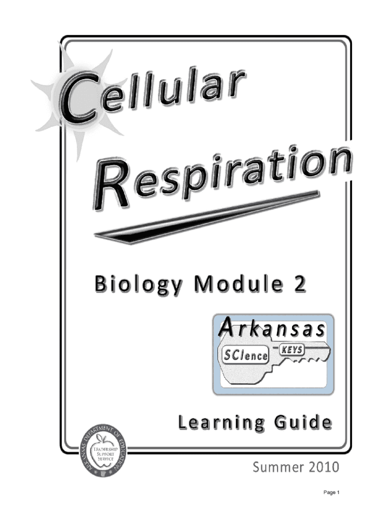 Fillable Online Module: Cellular Respiration - Cover page - Day 3 Fax ...