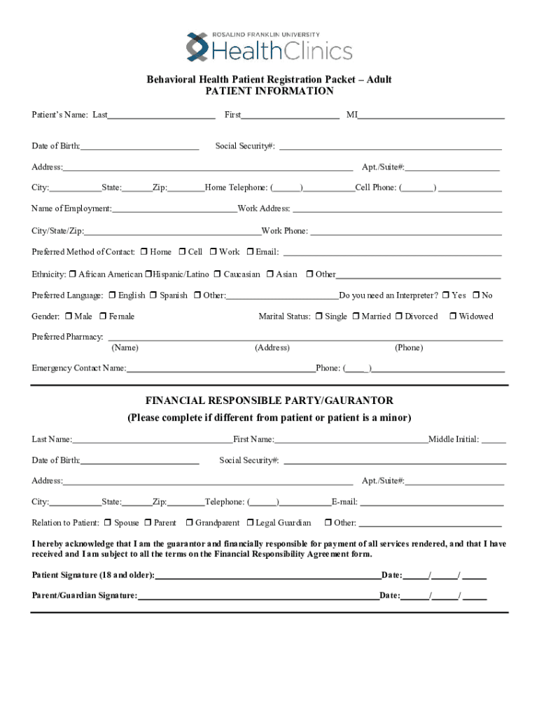 Fillable Online FHH Mental Health Patient Forms Fax Email Print - pdfFiller