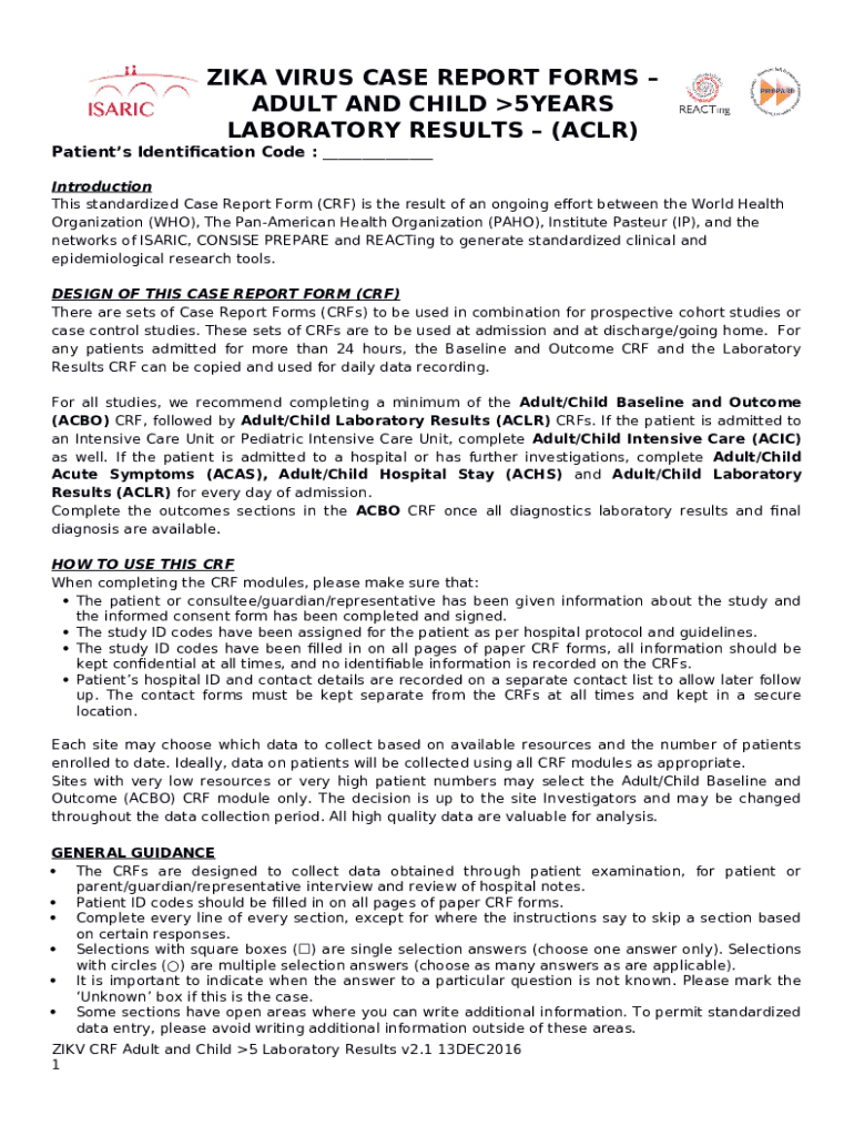Global clinical data plat: Cholera case report (CRF) Doc Template ...